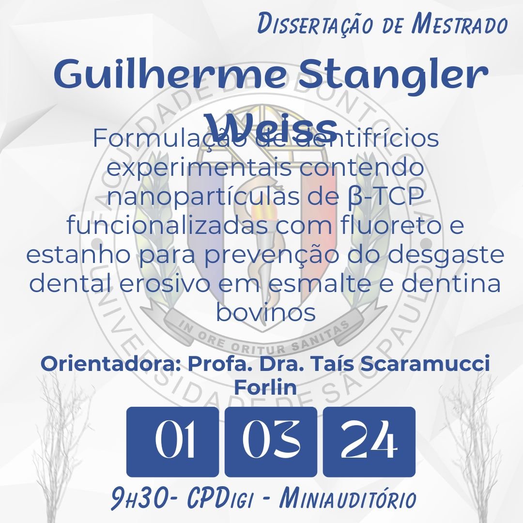 Dissertação de Mestrado de Guilherme Stangler Weiss - FOUSP